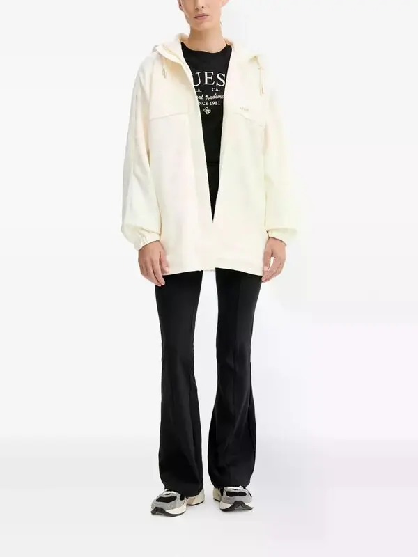 Guess Zip-up Hoodie With Embossed Logo Pattern