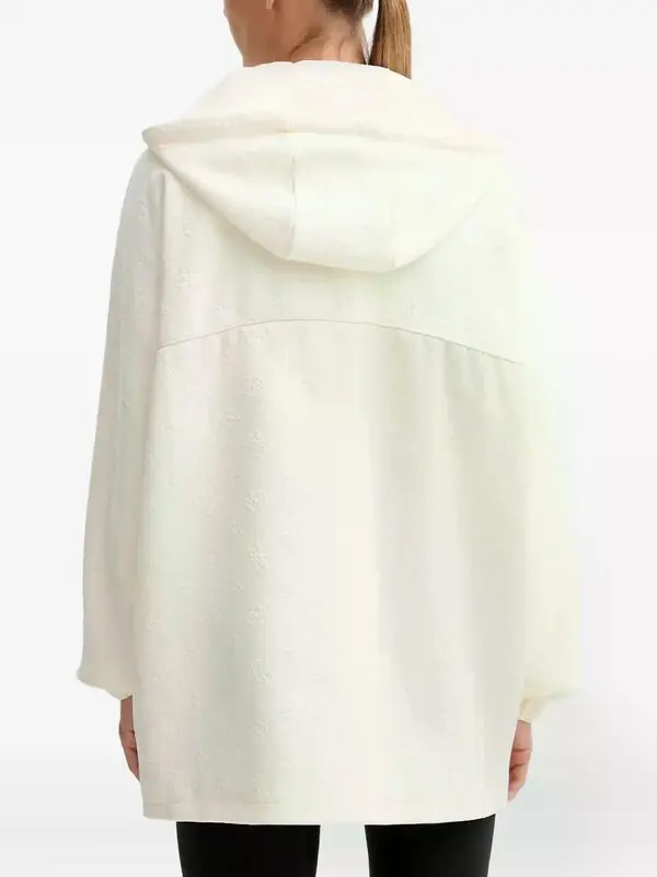 Guess Zip-up Hoodie With Embossed Logo Pattern