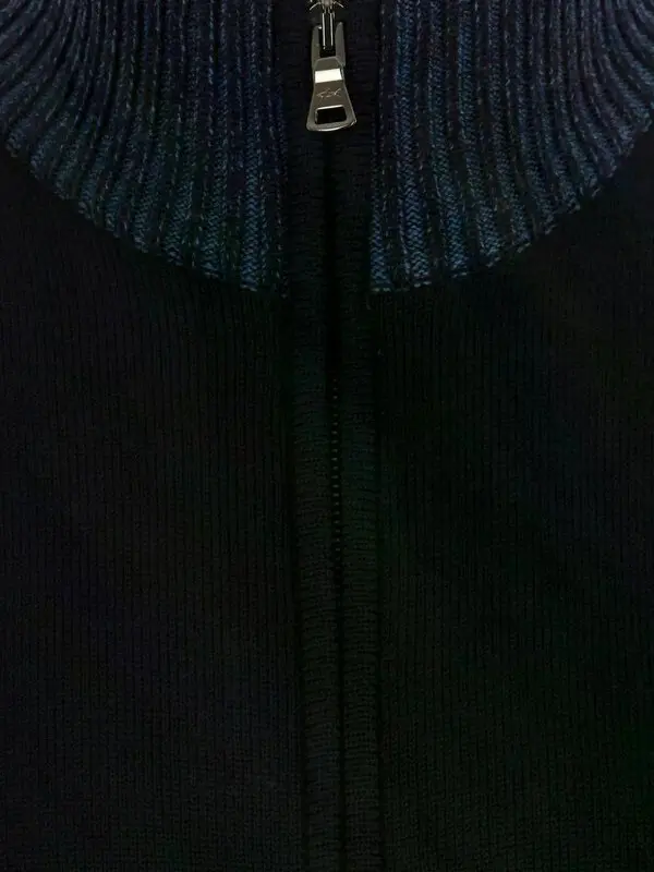 Paul & Shark Zipped Ribbed-hem Cardigan