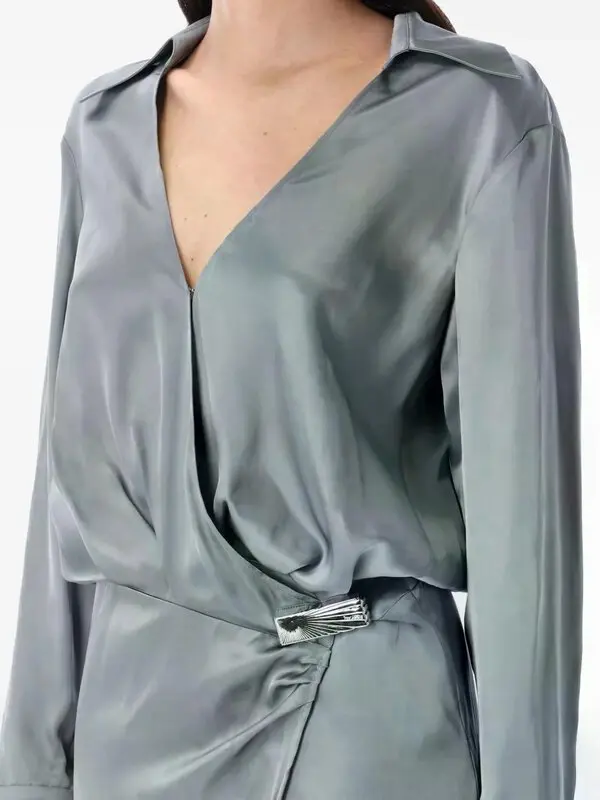 Attico Satin Wrap Dress