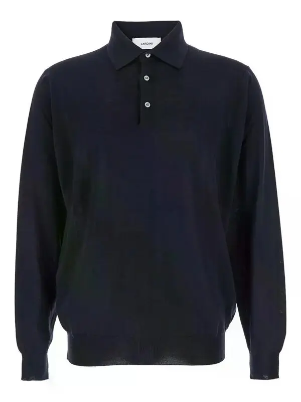 LARDINI Virgin Wool Polo Shirt - Blue