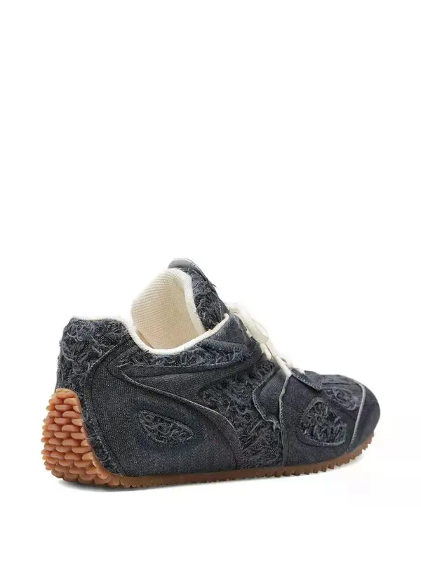 Axel Arigato Slow Runner Frayed Denim Sneakers - Black