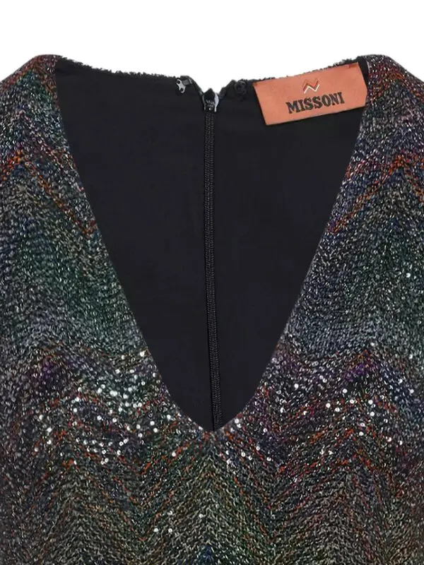 Missoni Zigzag-knit Sequinned Mini Dress