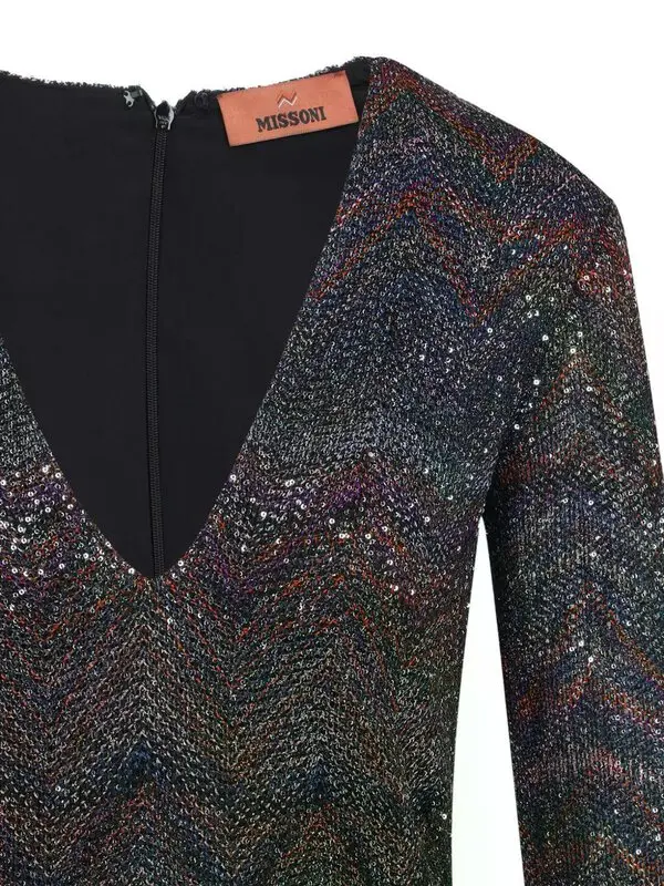 Missoni Zigzag-knit Sequinned Mini Dress