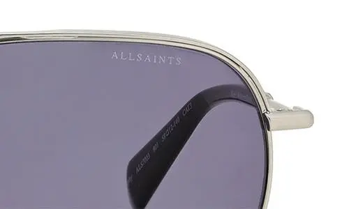 ALLSAINTS Murphy 58mm Aviator Sunglasses - Silver