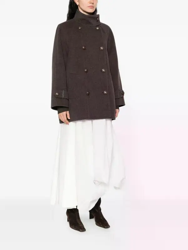 Brunello Cucinelli Double-breasted Buttoned Coat - Brown