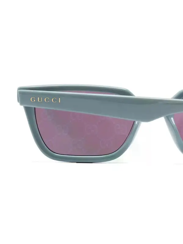 Gucci Rectangle-frame Sunglasses - Blue