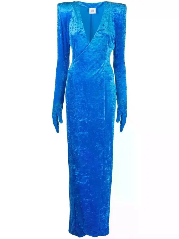Vetements Padded-shoulder Gown - Blue