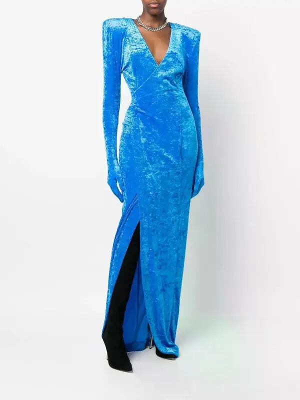 Vetements Padded-shoulder Gown - Blue