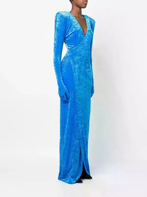 Vetements Padded-shoulder Gown - Blue