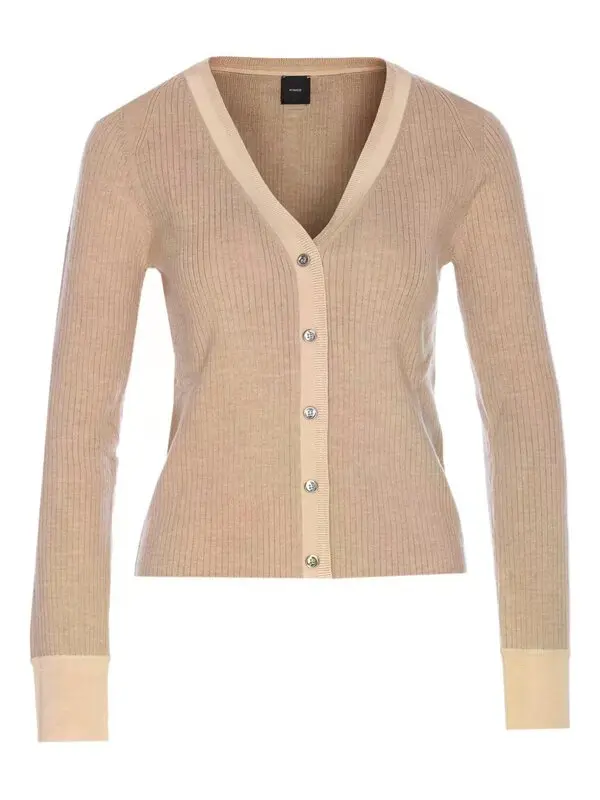 Pinko Ribbed V-neck Cardigan