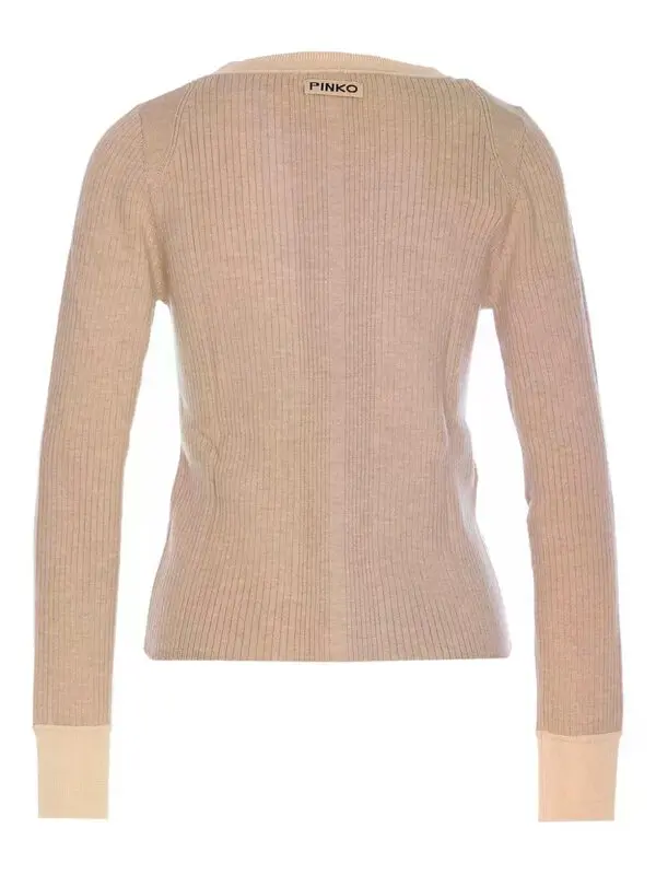 Pinko Ribbed V-neck Cardigan