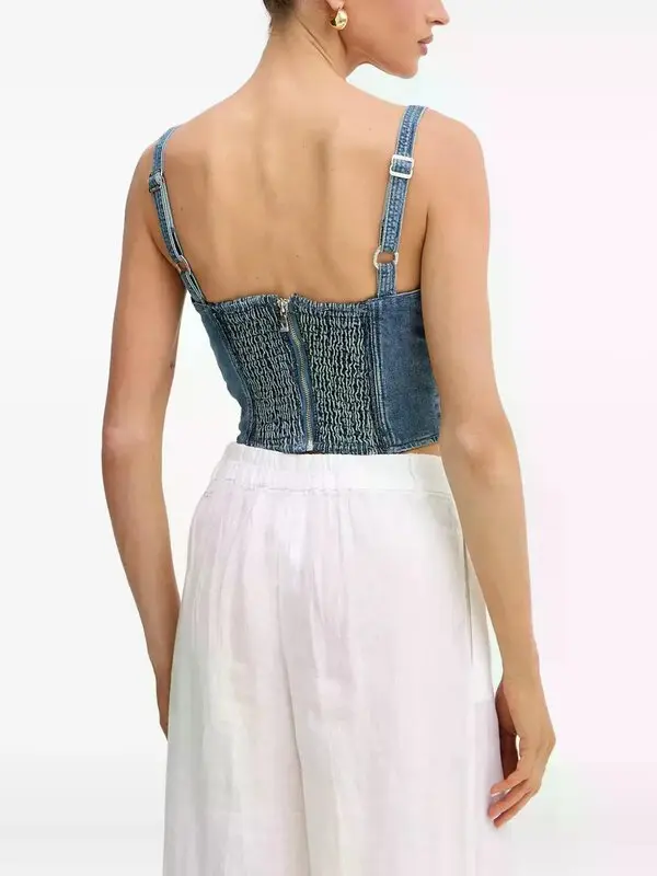 Guess Lace-up Denim Top