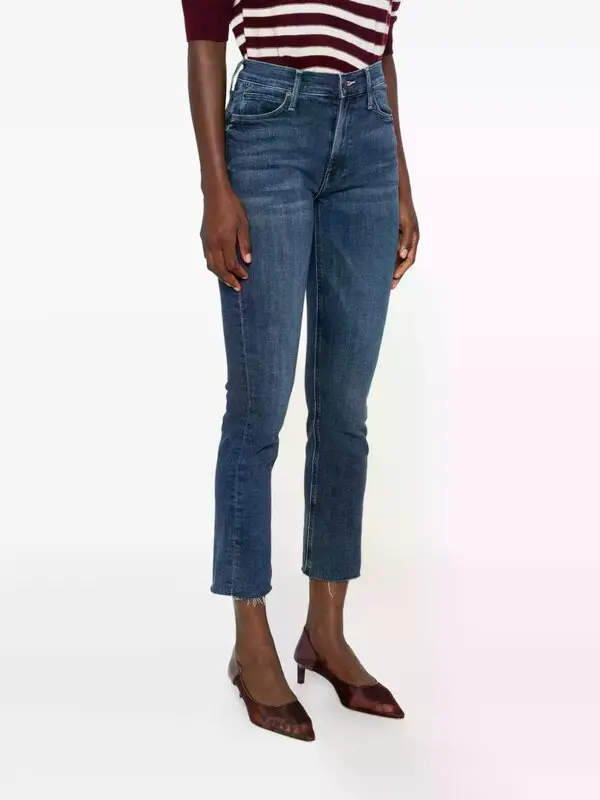 MOTHER Mid-rise Jeans With Frayed Hem