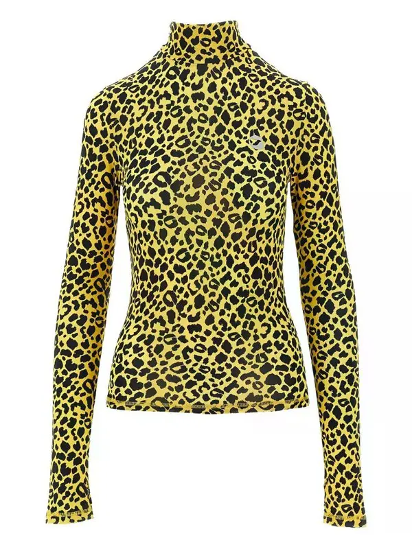 Coperni Leopard-print Turtleneck Top