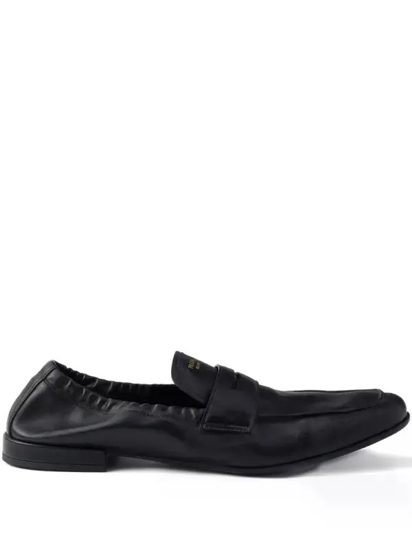 Prada Antiqued Leather Loafers - Black