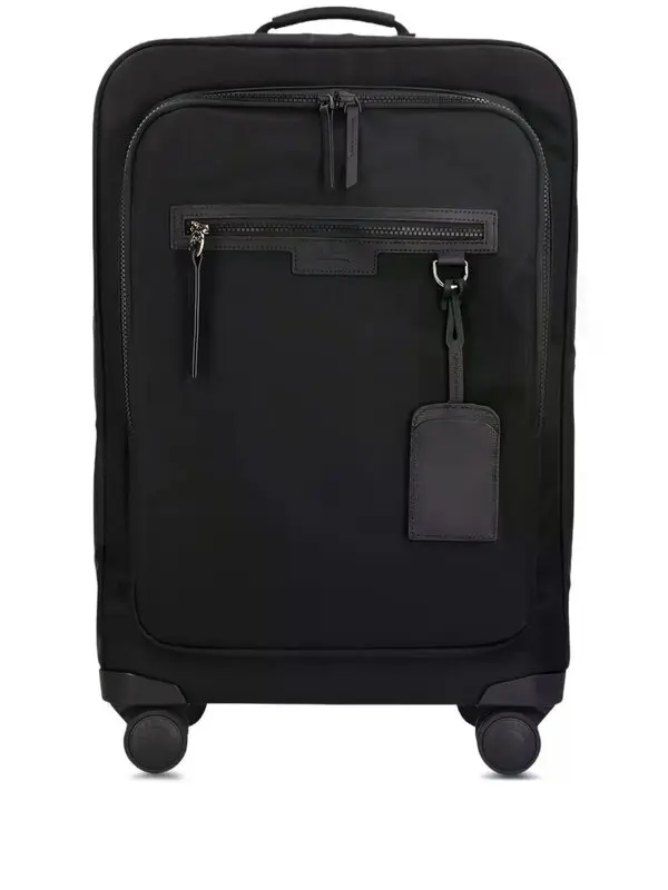 Longchamp Leather-trimmed Wheeled Trolley - Black