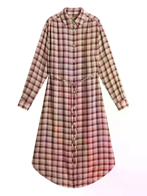 Woolrich Checked Flannel Shirt Dress - Brown - 40% Off | Editorialist