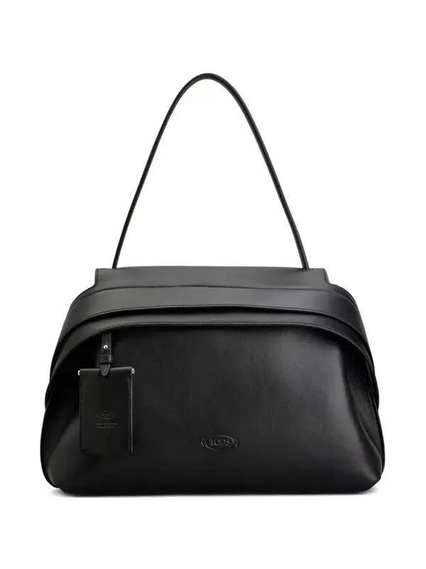 TOD'S Leather Shoulder Bag With Flap Detail