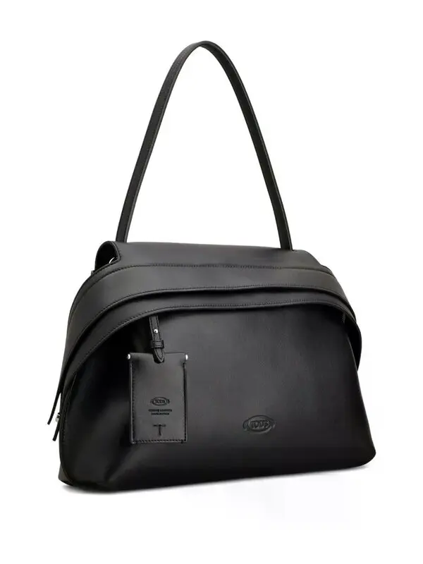 TOD'S Leather Shoulder Bag With Flap Detail