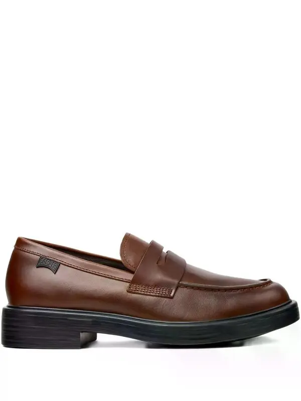 Camper Dea Penny Leather Loafers - Brown