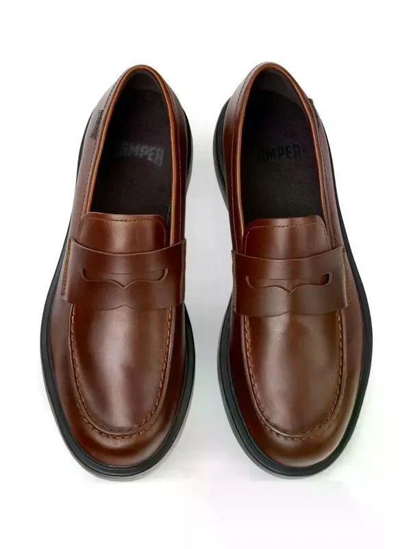 Camper Dea Penny Leather Loafers - Brown