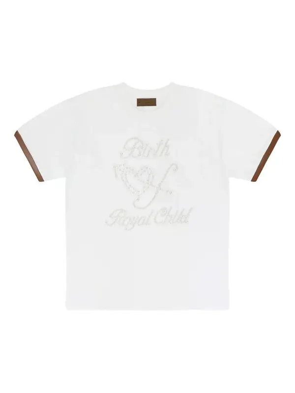 BIRTH OF ROYAL CHILD Pearl-embellished Short-sleeve Top - White