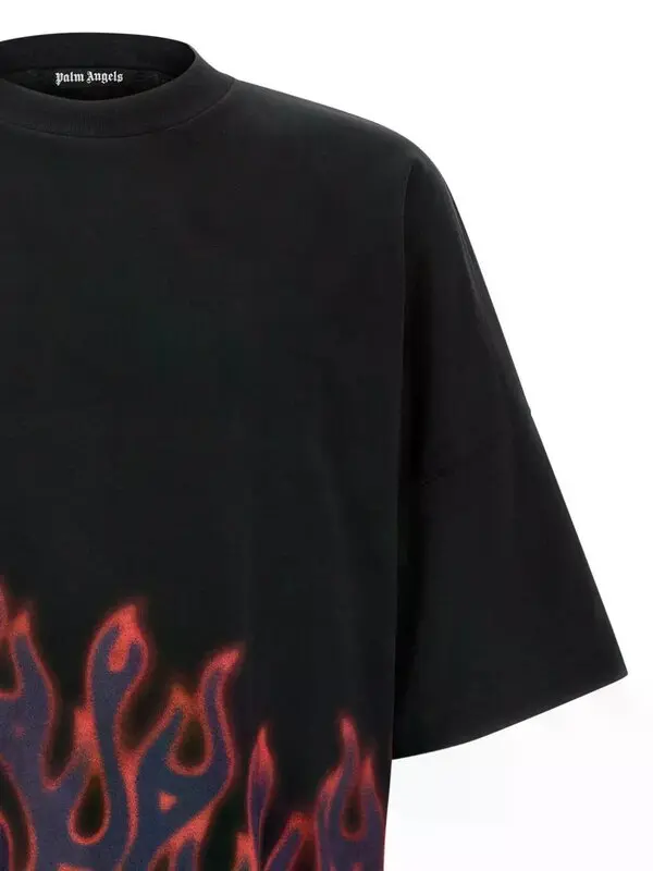 Palm Angels Flame-print Crew-neck T-shirt