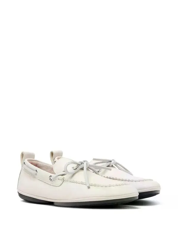 Camper Right Nina Leather Lace-up Loafers - White