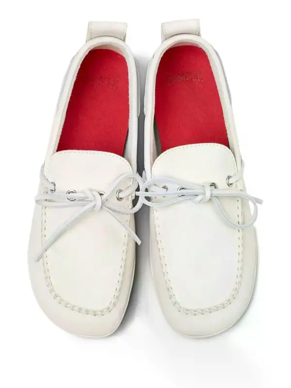 Camper Right Nina Leather Lace-up Loafers - White