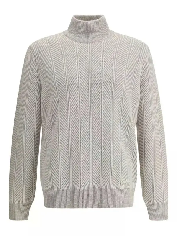 Brunello Cucinelli Herringbone Turtleneck Sweater