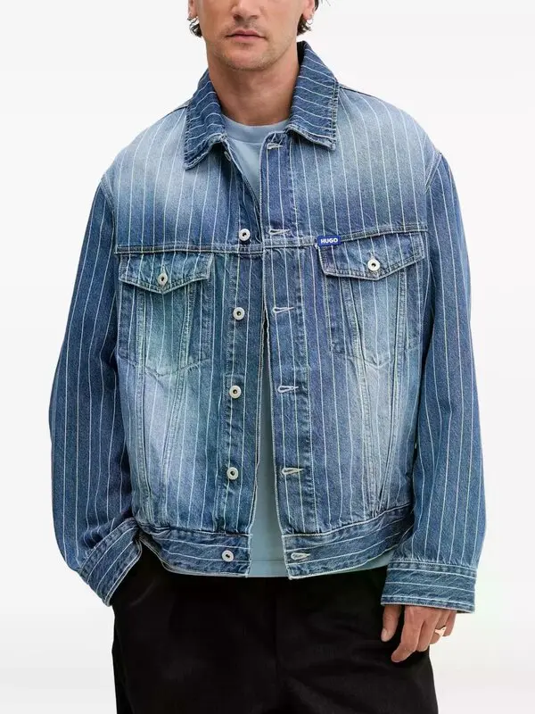 Hugo Pinstripe Denim Jacket