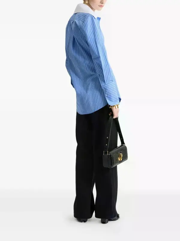 PATOU Striped Wide-collar Shirt
