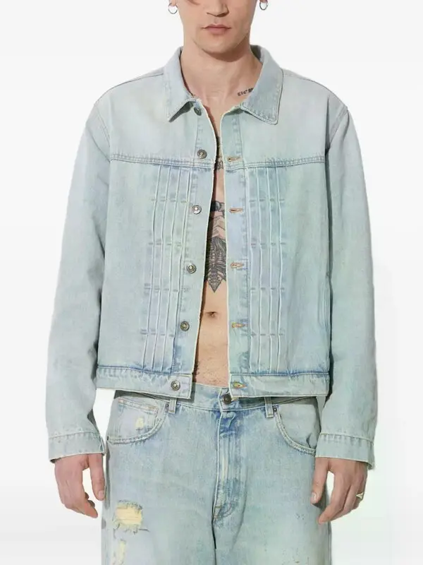 424 Pleated-detail Denim Jacket