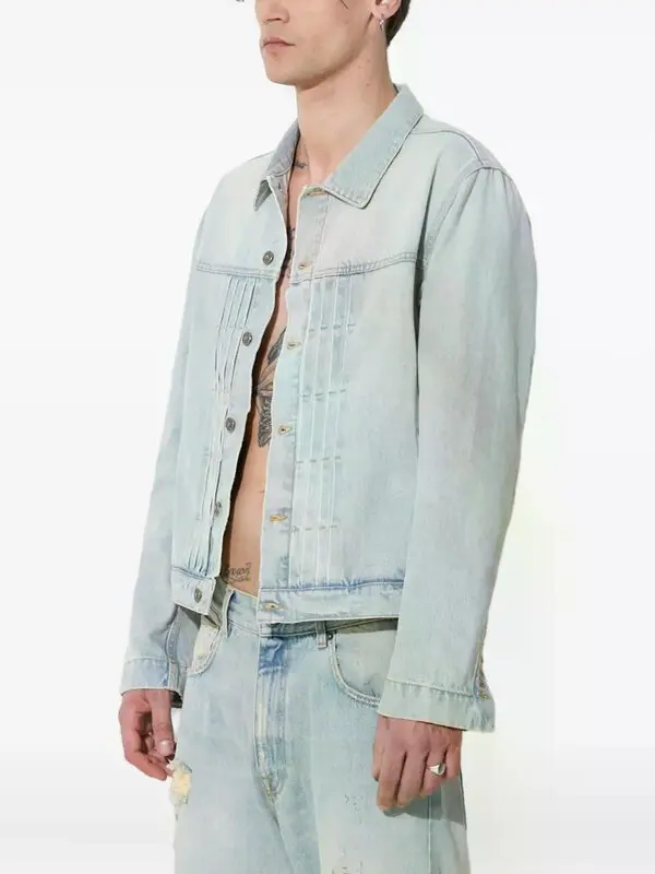 424 Pleated-detail Denim Jacket