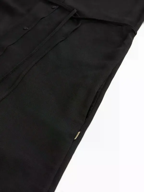 Woolrich Tie-belt Shirt Midi Dress - Black