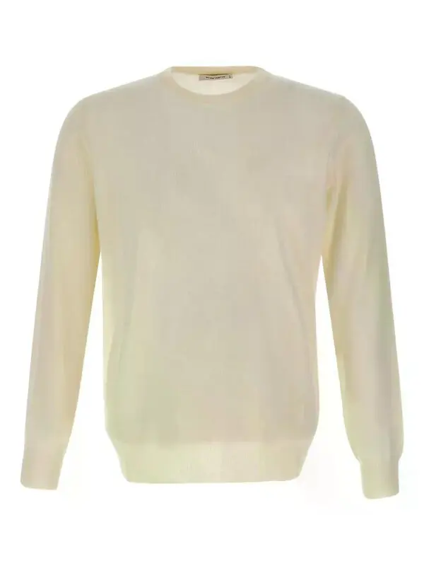 KANGRA Crew-neck Sweater With Ribbed Edges - Neutrals