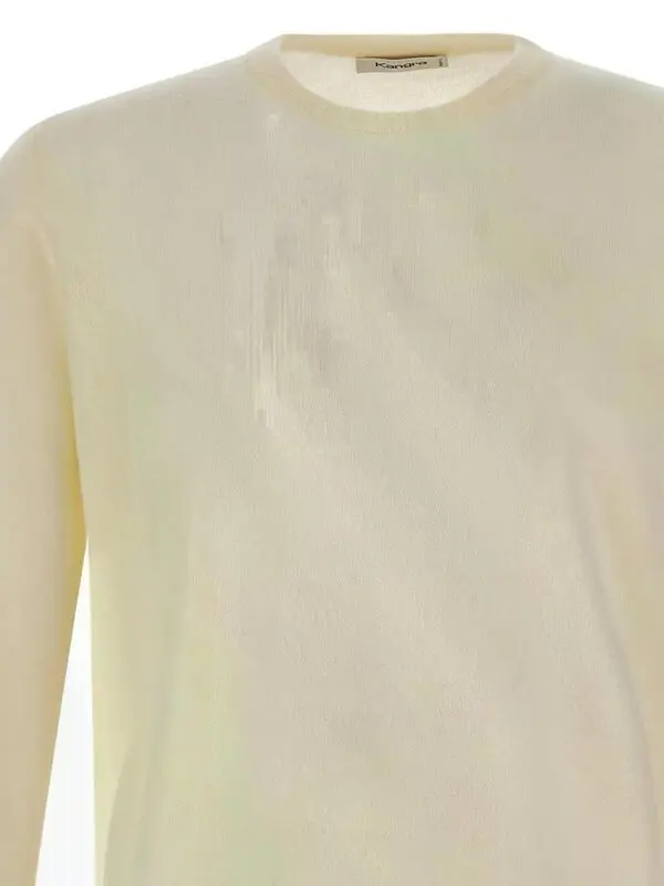 KANGRA Crew-neck Sweater With Ribbed Edges - Neutrals