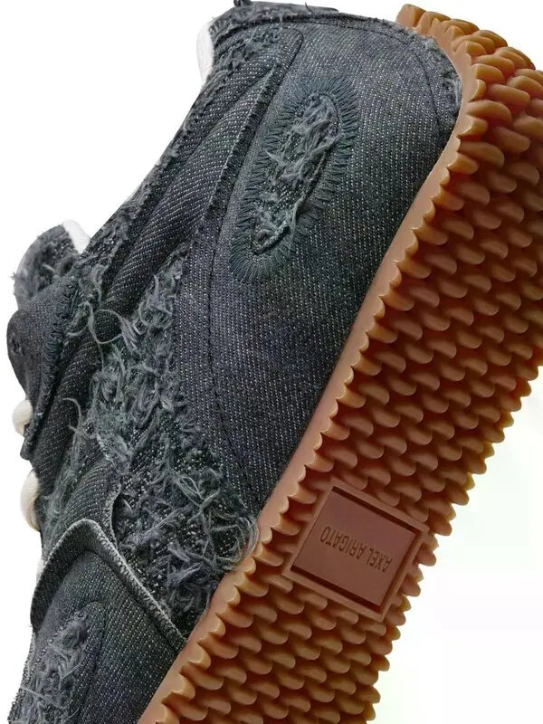 Axel Arigato Slow Runner Frayed-denim Sneakers - Black