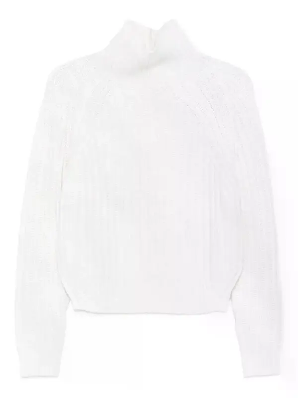 ALLUDE Ribbed Turtleneck Sweater - Neutrals