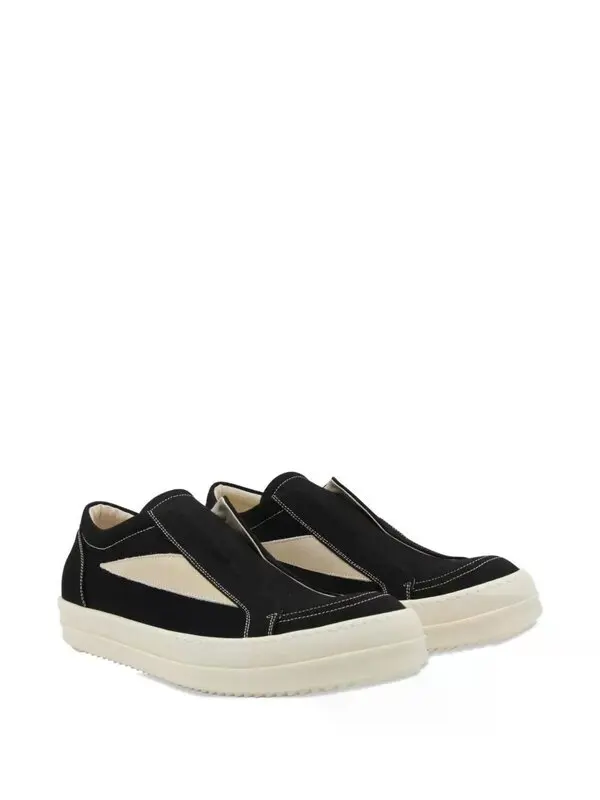 Rick Owens Panelled Slip-on Sneakers - Black