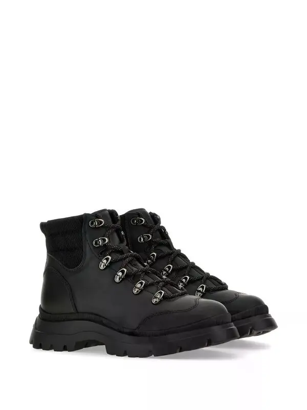 Hogan Lace-up Ankle Boots - Black