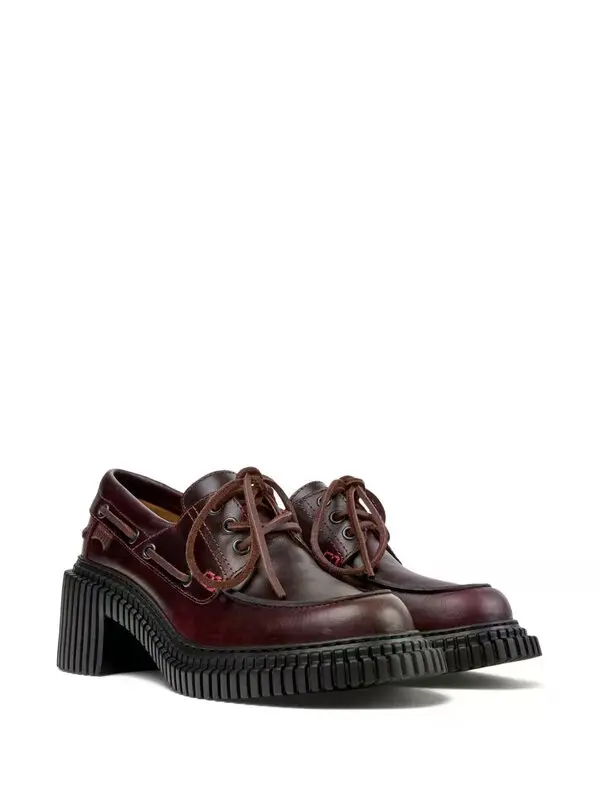 Camper Pix London Lace-up Platform Loafers - Red