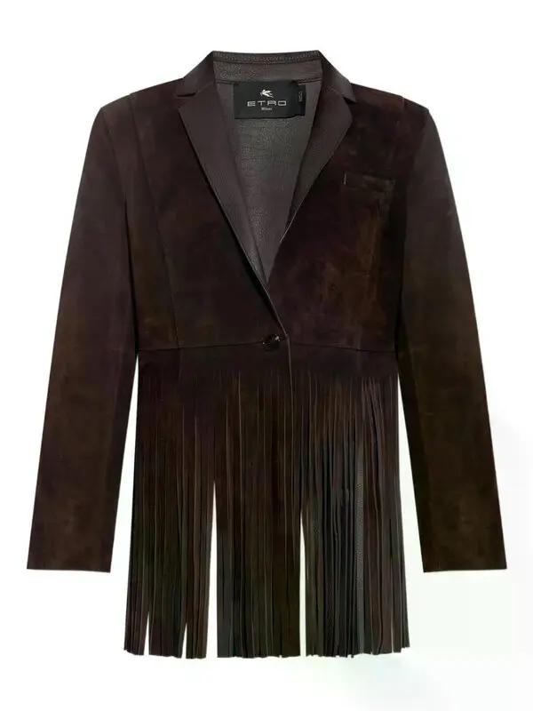 Etro Fringe Detail Suede Jacket