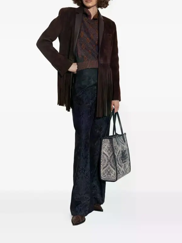 Etro Fringe Detail Suede Jacket