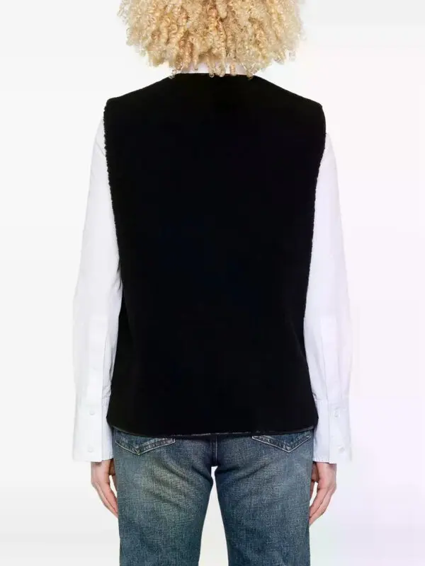 BLAZÉ MILANO Leather-trim Buttoned Gilet