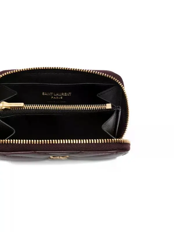 Saint Laurent Quilted Logo-plaque Wallet