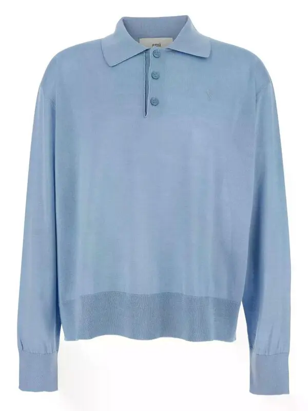 AMI Paris De Coeur Wool Polo Shirt