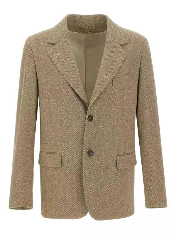 GOLDEN GOOSE Herringbone Notched-lapel Blazer - Brown