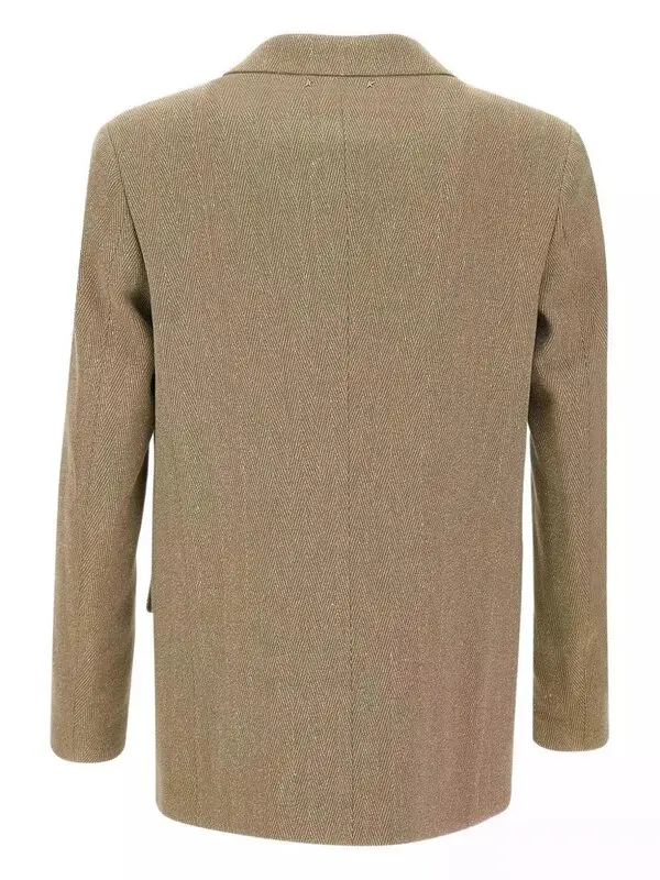 GOLDEN GOOSE Herringbone Notched-lapel Blazer - Brown